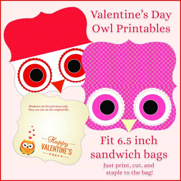 Print These Adorable Owl Valentines and Treat Bag Toppers! - Life She Has