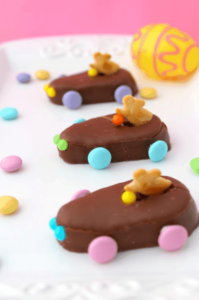 Easy To Make Chocolate Easter Bunny Race Cars - Life She Has