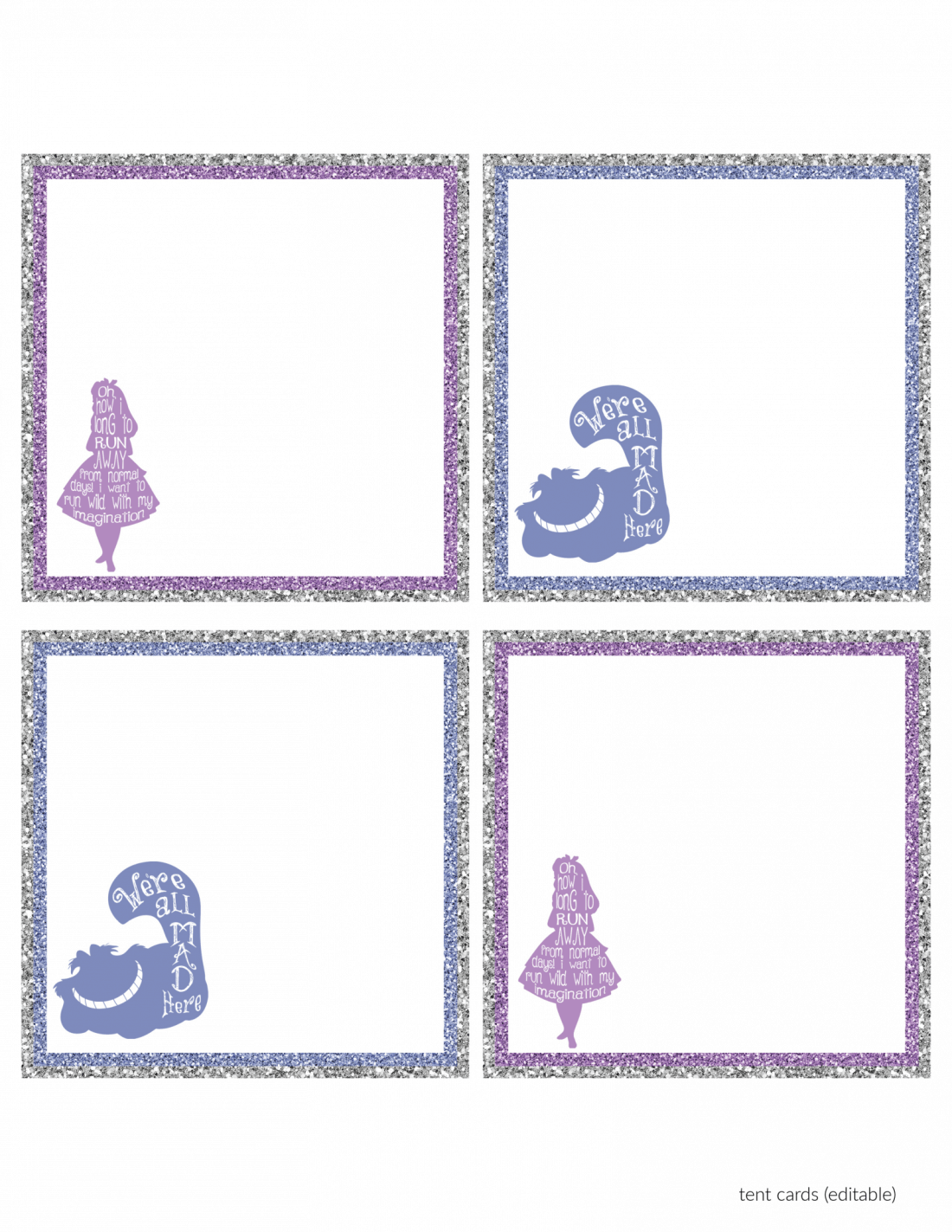 Free Printables - Alice In Wonderland Themed Party Printables - Life ...