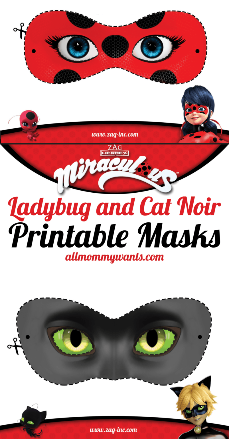 Printables: Miraculous Adventures of Ladybug and Cat Noir Masks - Life ...